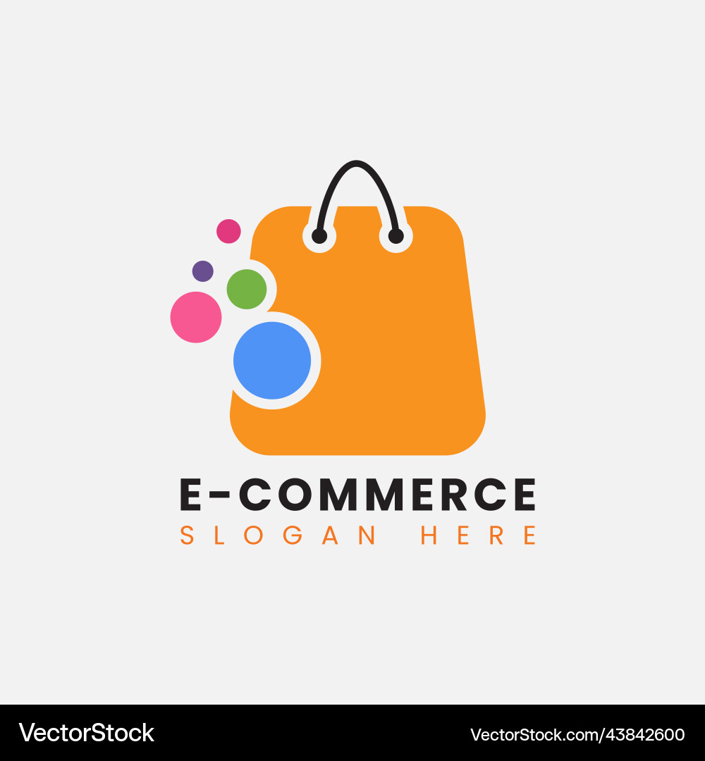 Modern ecommerce online shop store logo design Vector Image