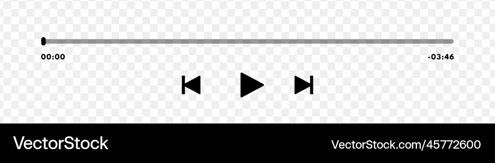 Music or video play bar icon on transparent Vector Image Music or video play bar icon on transparent Vector Image