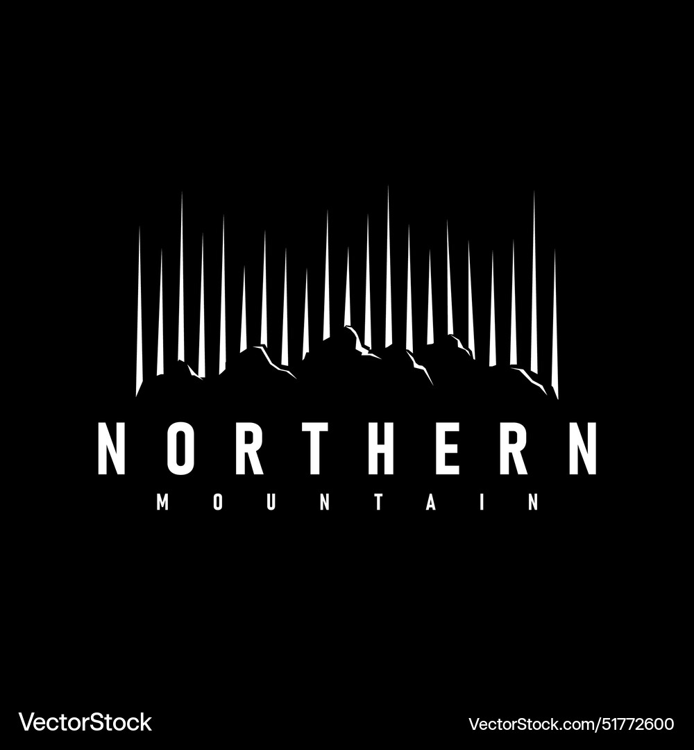 Northern mountain logo design Royalty Free Vector Image