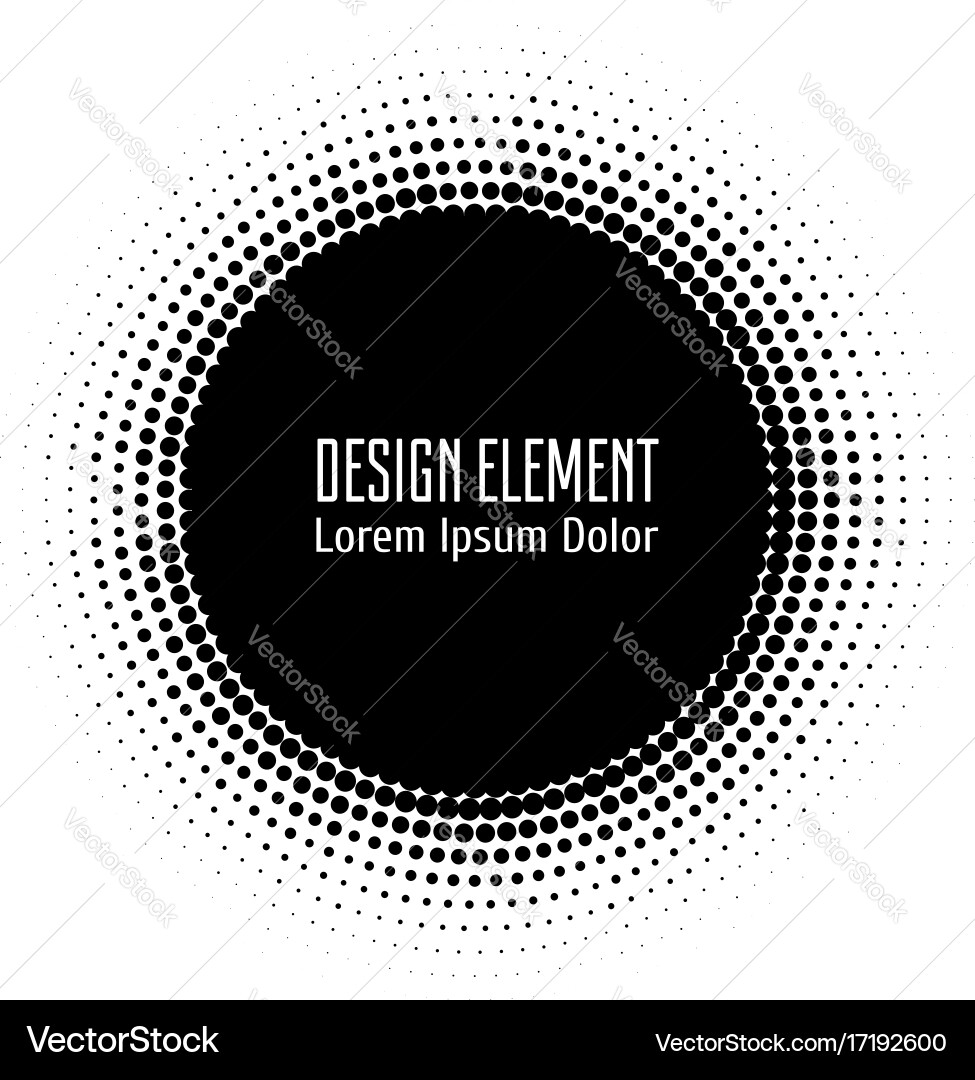 Pop art halftone logo circle design Royalty Free Vector