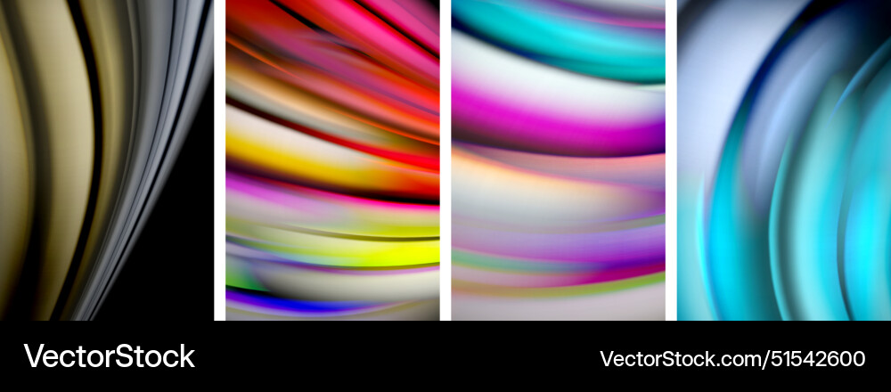 Rainbow style fluid color wave line background Vector Image