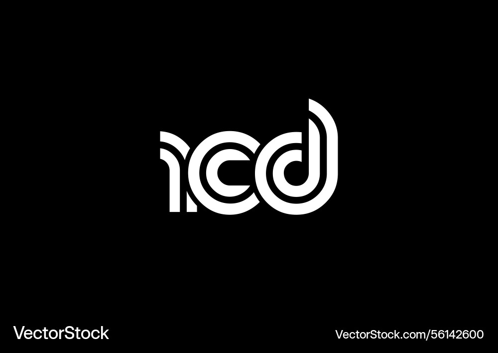 Rcd creative unique modern letter logo design Vector Image