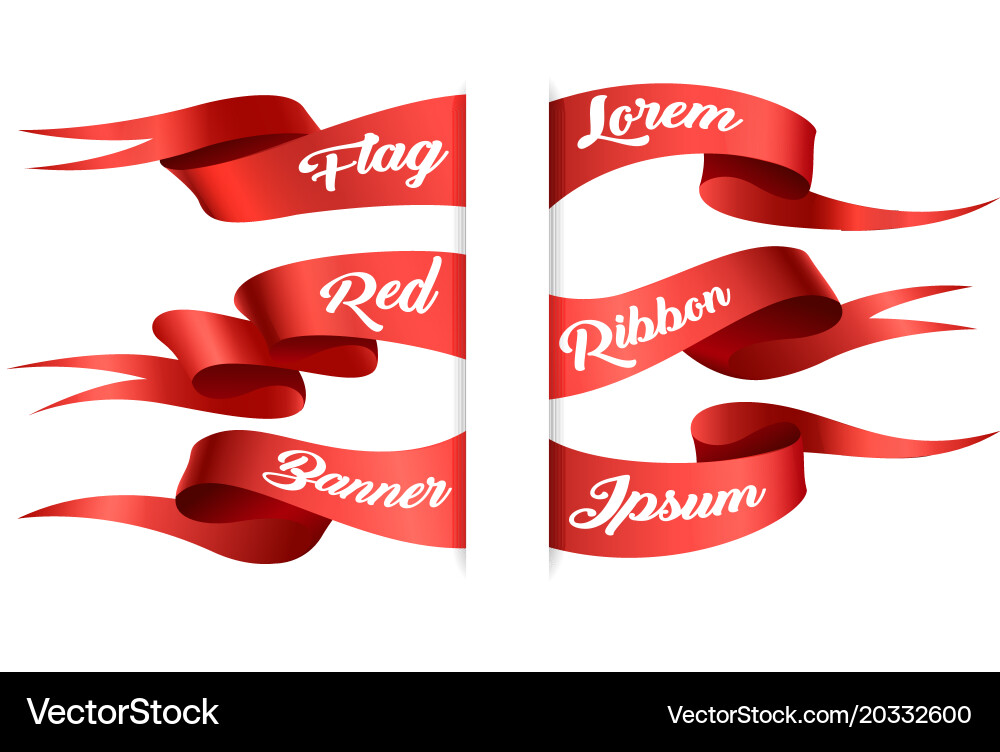 Red flag banner set Royalty Free Vector Image - VectorStock