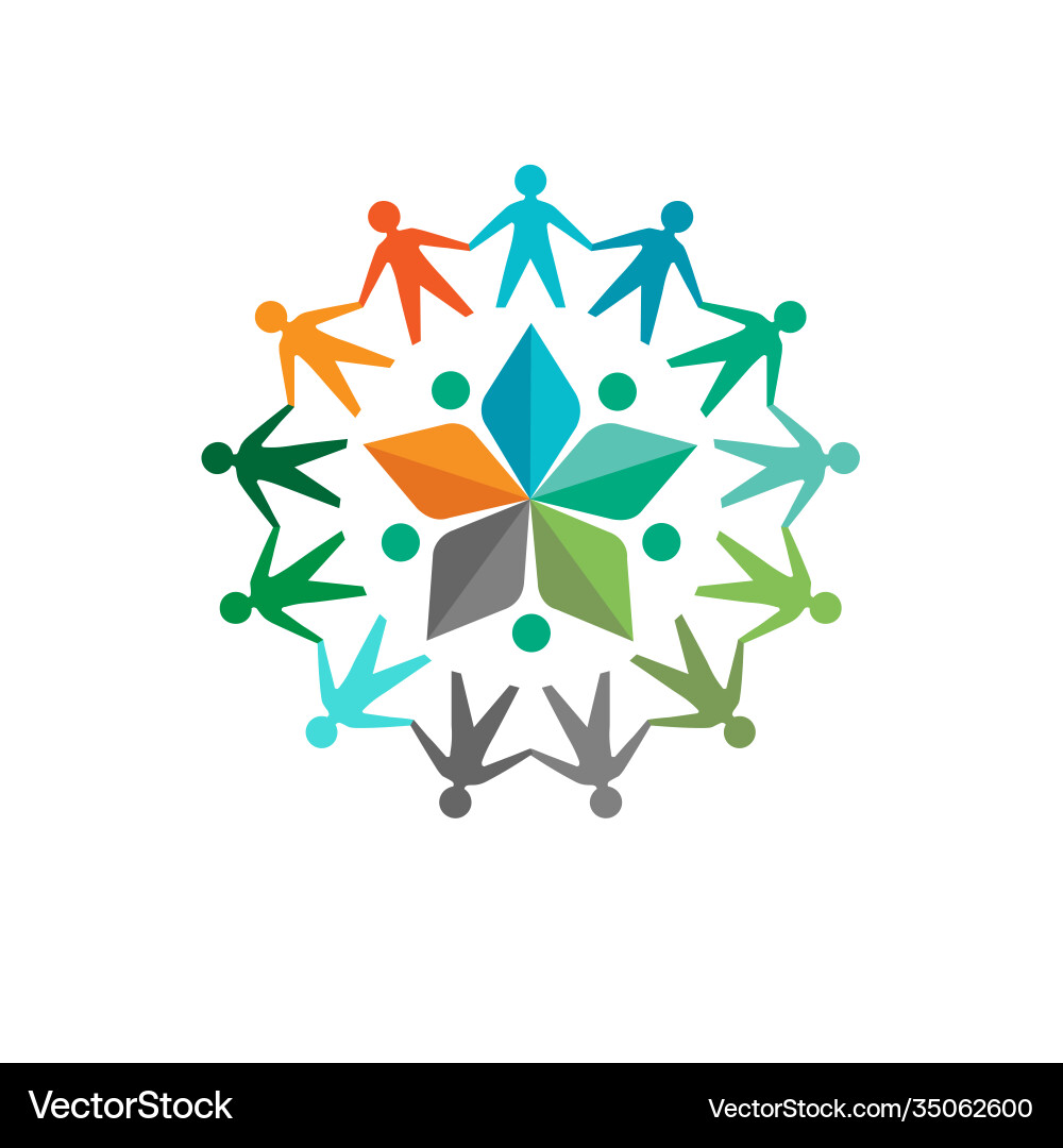 Star People Community Emblem Royalty Free Vector Image