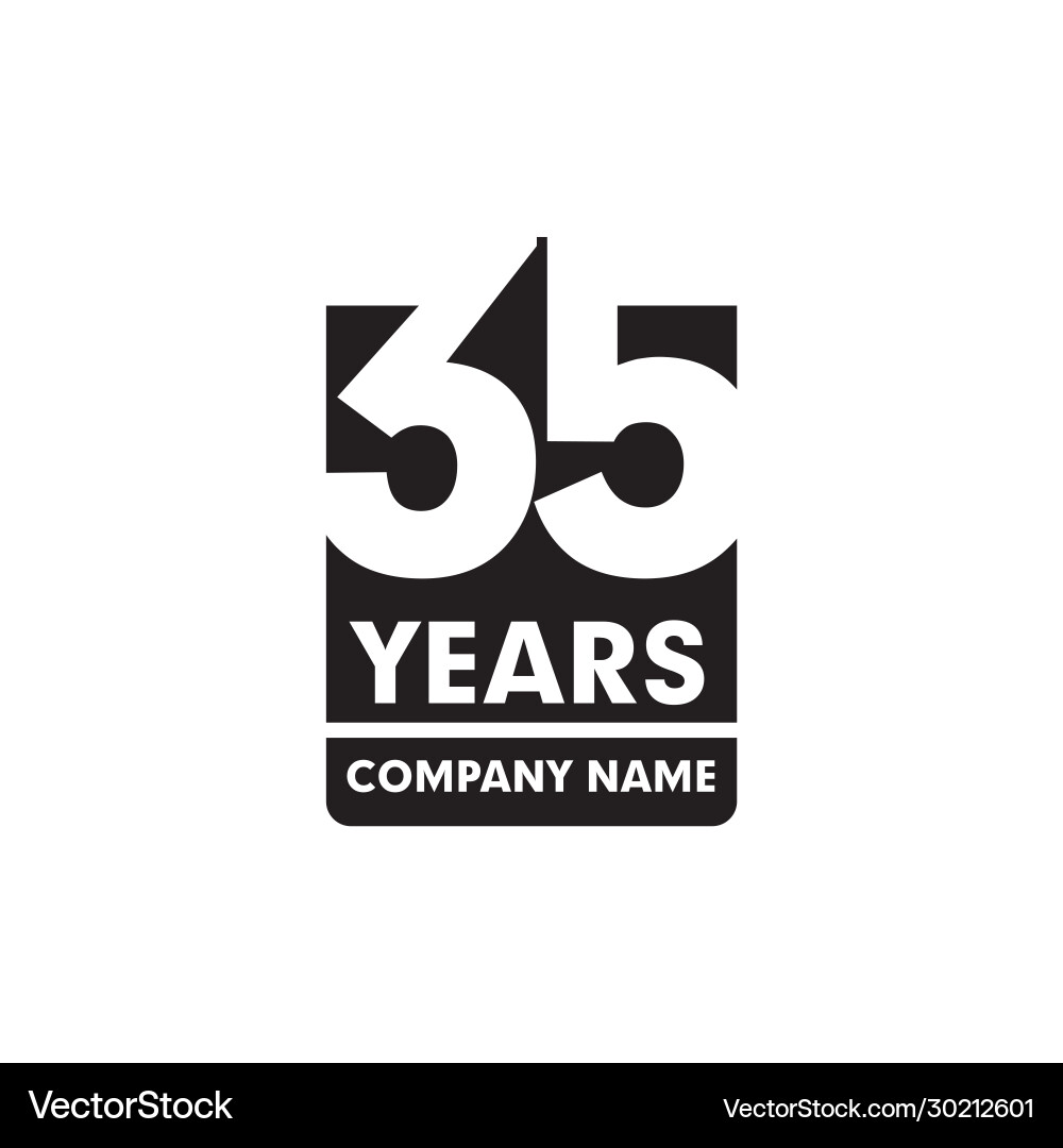 35th year anniversary emblem logo design Vector Image