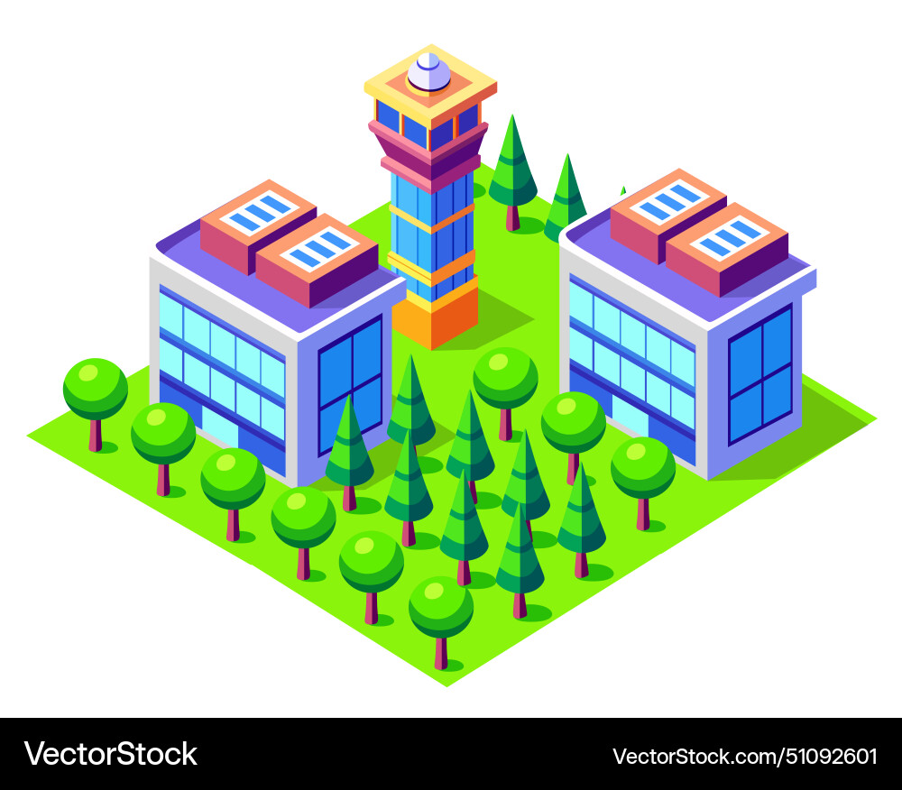 A buildings isometric game asset art style 3d Vector Image