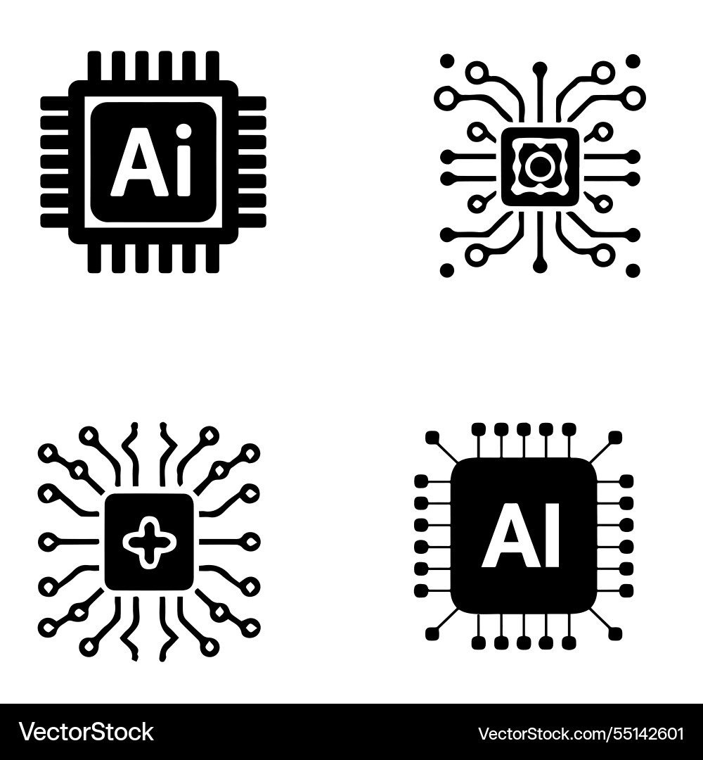 Ai integration icon clip art Royalty Free Vector Image
