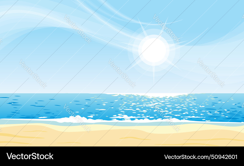 Beautiful warm sunny beach scene Royalty Free Vector Image