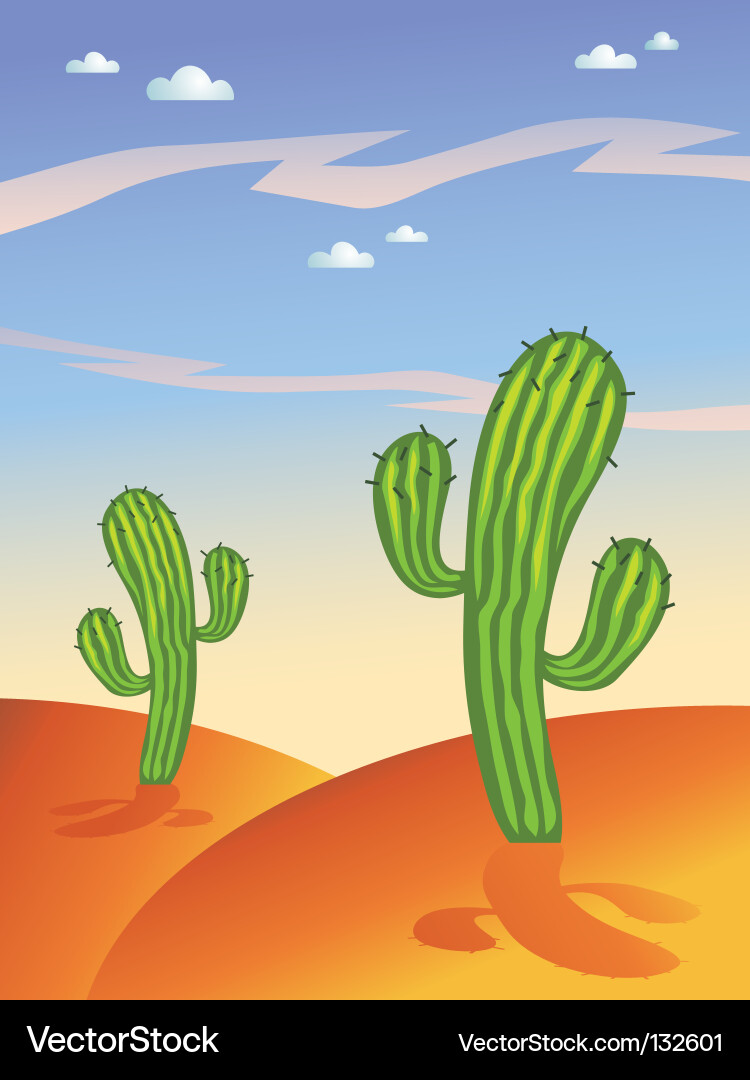 Desert cactus Royalty Free Vector Image - VectorStock