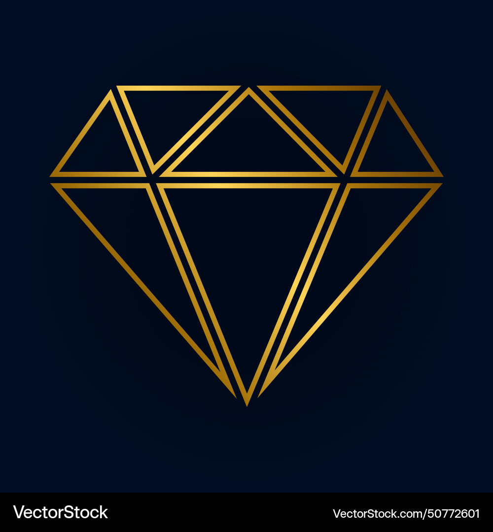 Diamond outline Royalty Free Vector Image - VectorStock
