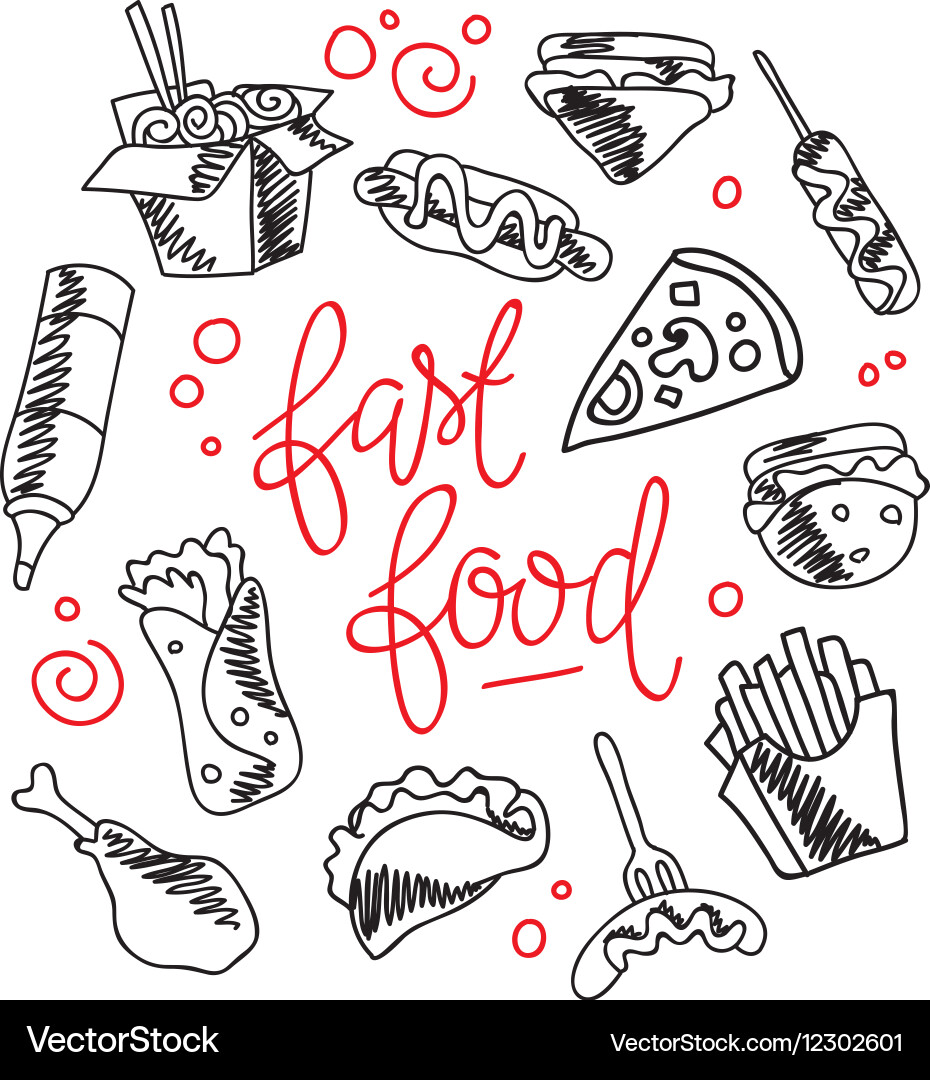 Fast food menu background Royalty Free Vector Image