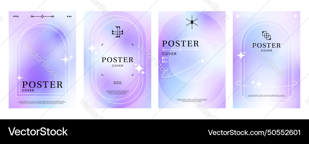 Gradient poster background with abstract shapes Vector Image