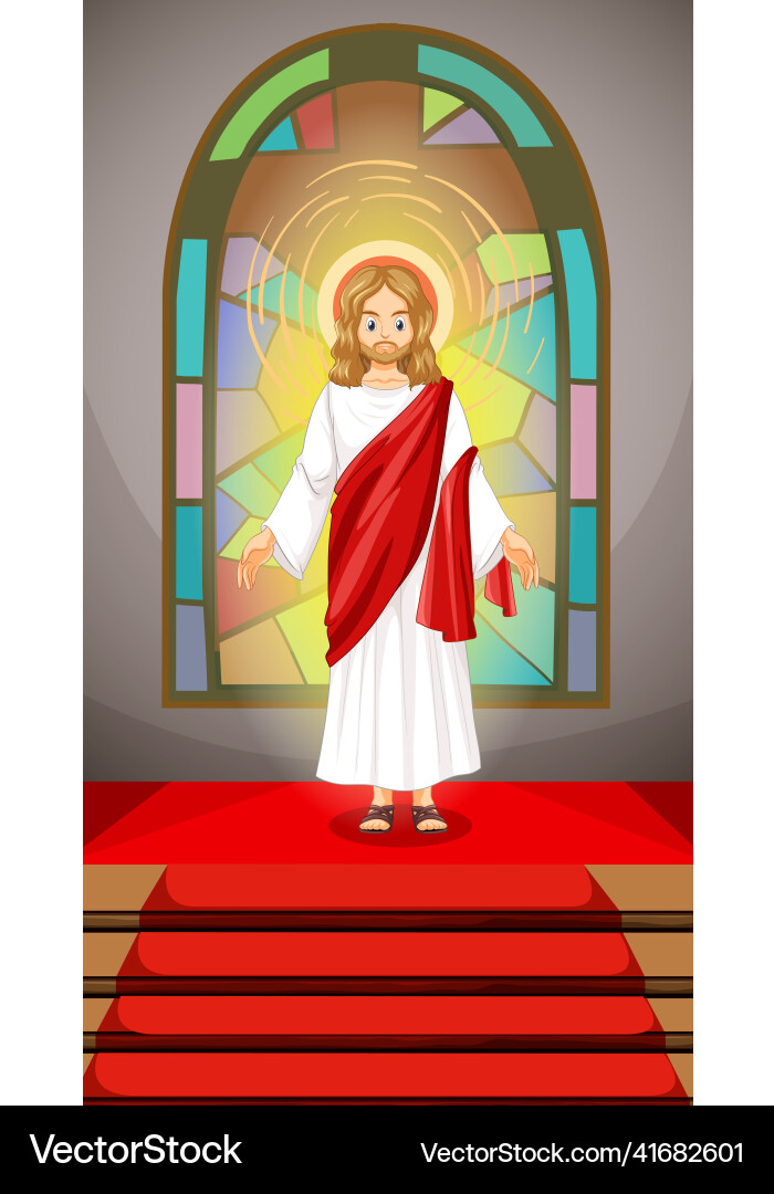 Jesus christ in cartoon style Royalty Free Vector Image