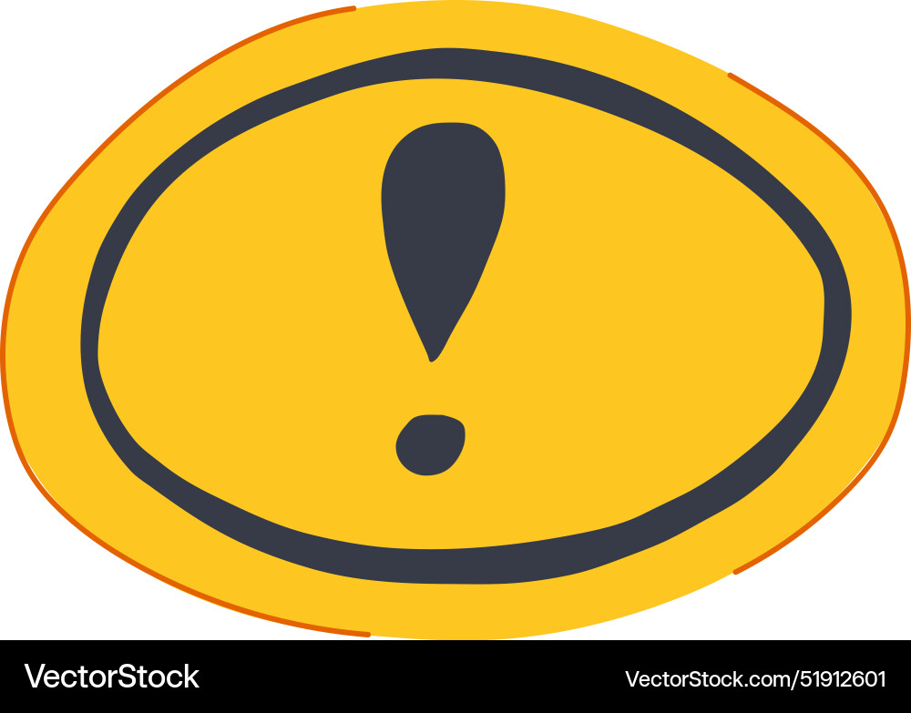 Mark yellow warning sign cartoon Royalty Free Vector Image
