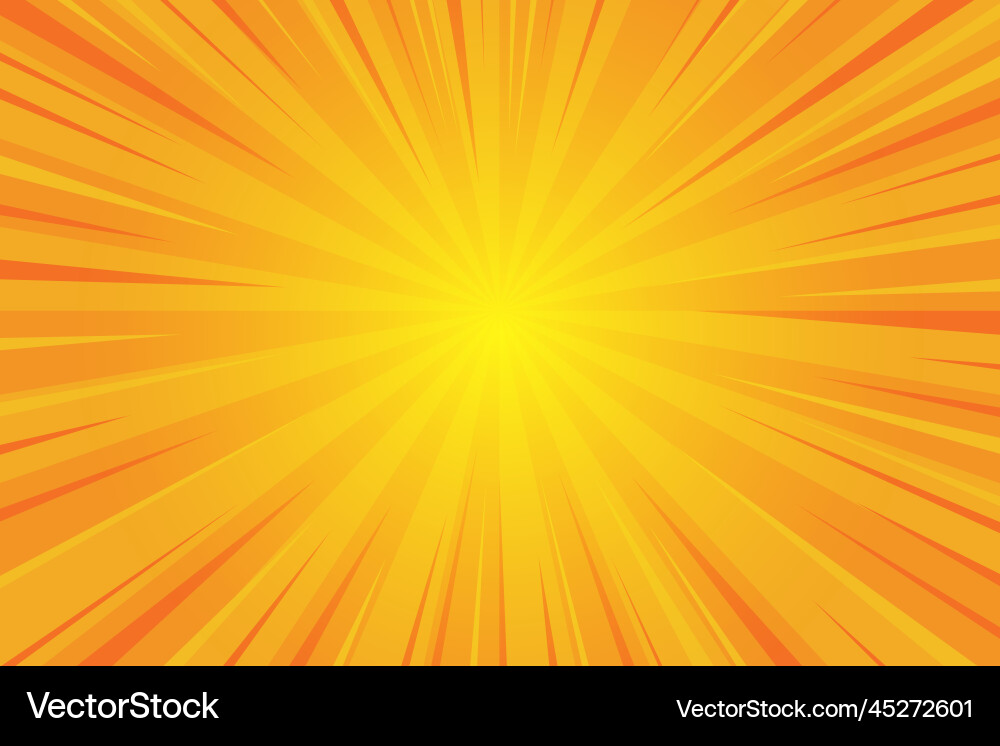 Orange sunburst background radial concentric Vector Image
