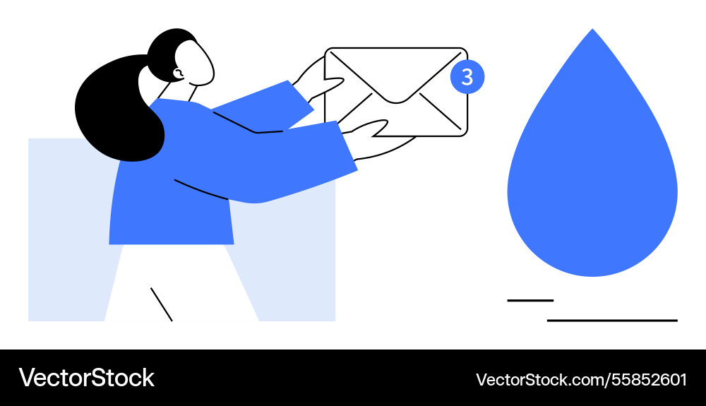 Person holding mail envelope with notification Vector Image