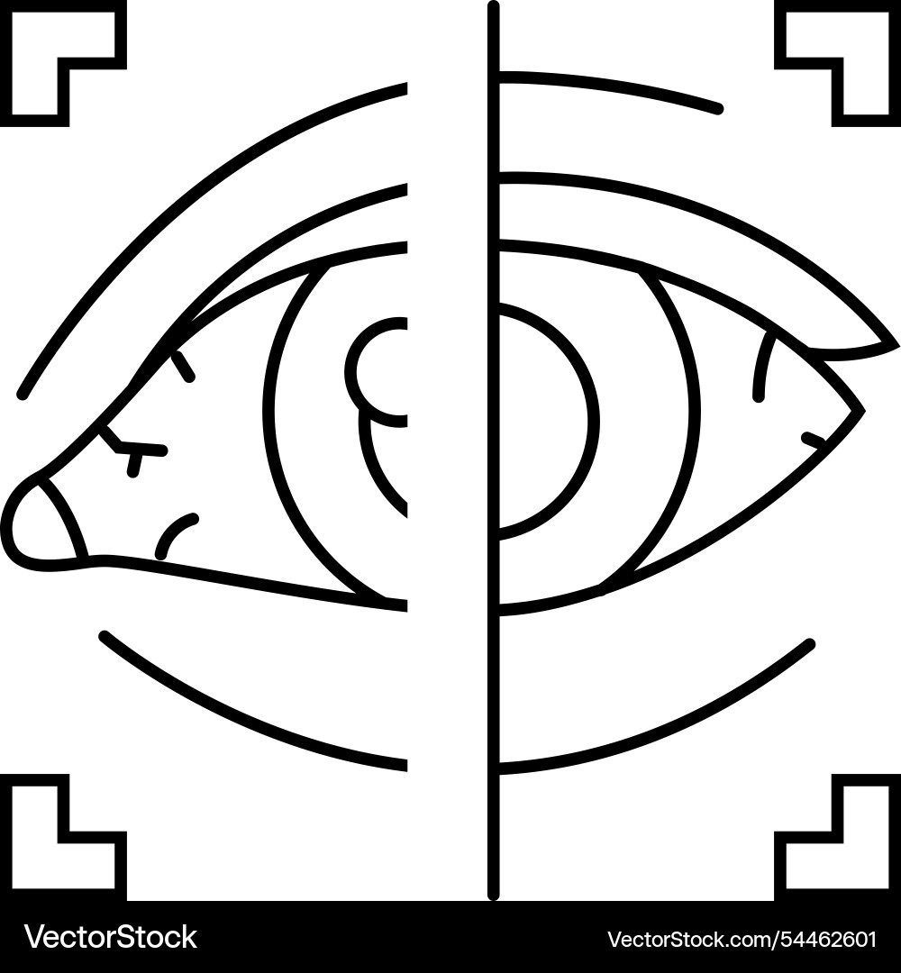 Retina scan biometric line icon Royalty Free Vector Image Retina scan biometric line icon Royalty Free Vector Image