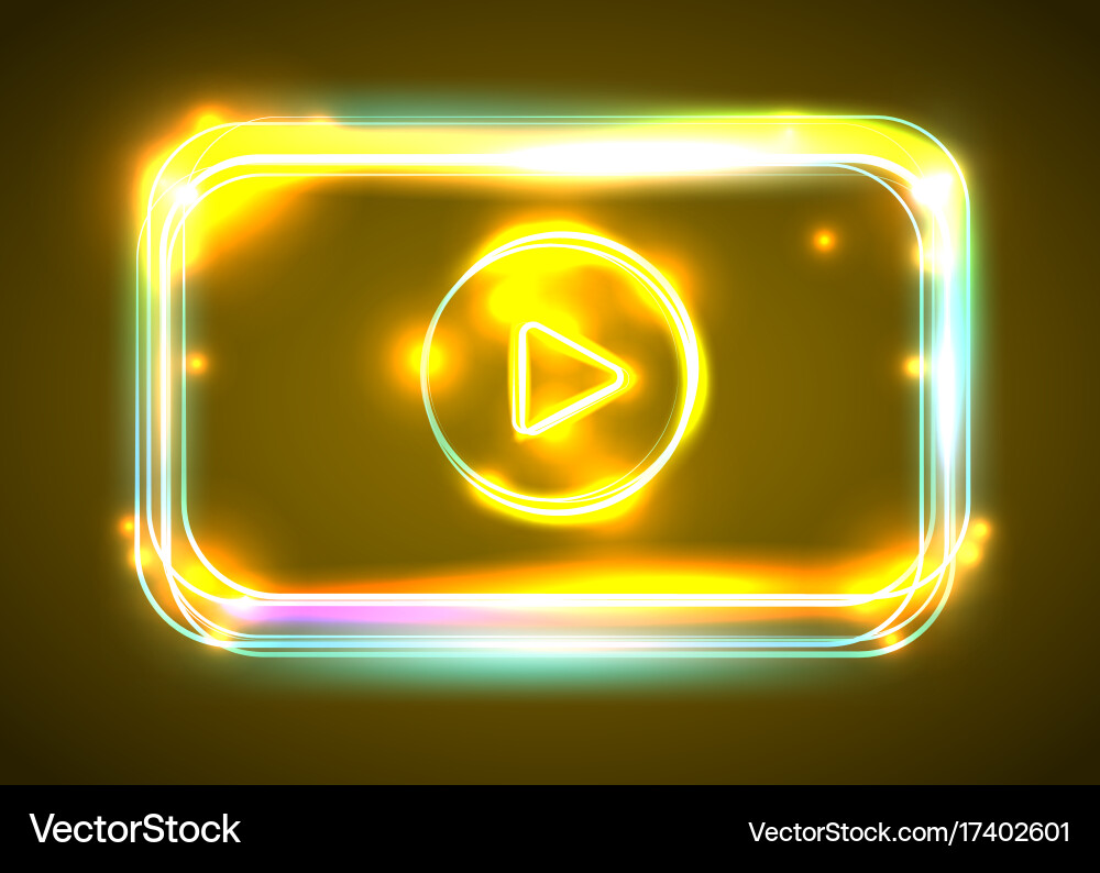 Round light video player frame shining Royalty Free Vector