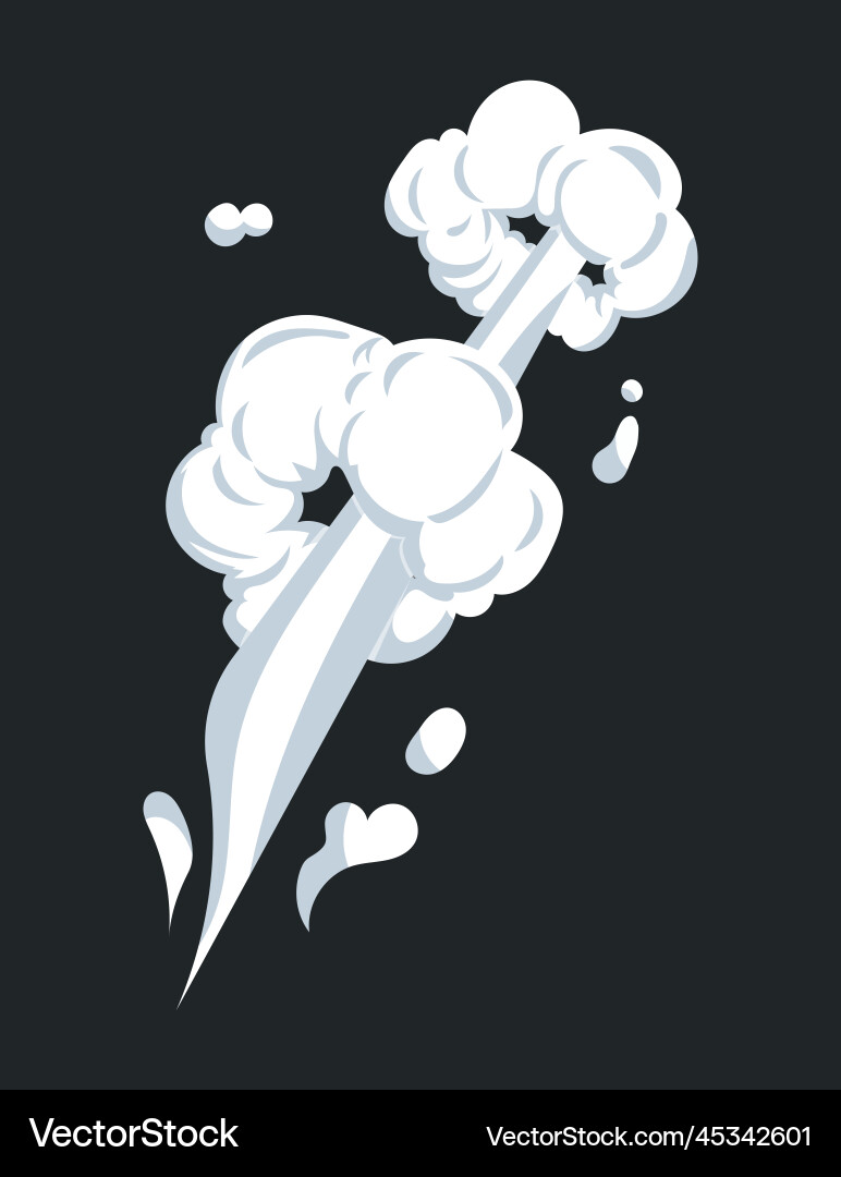 Smoke effect with cloud explosions and moving wind