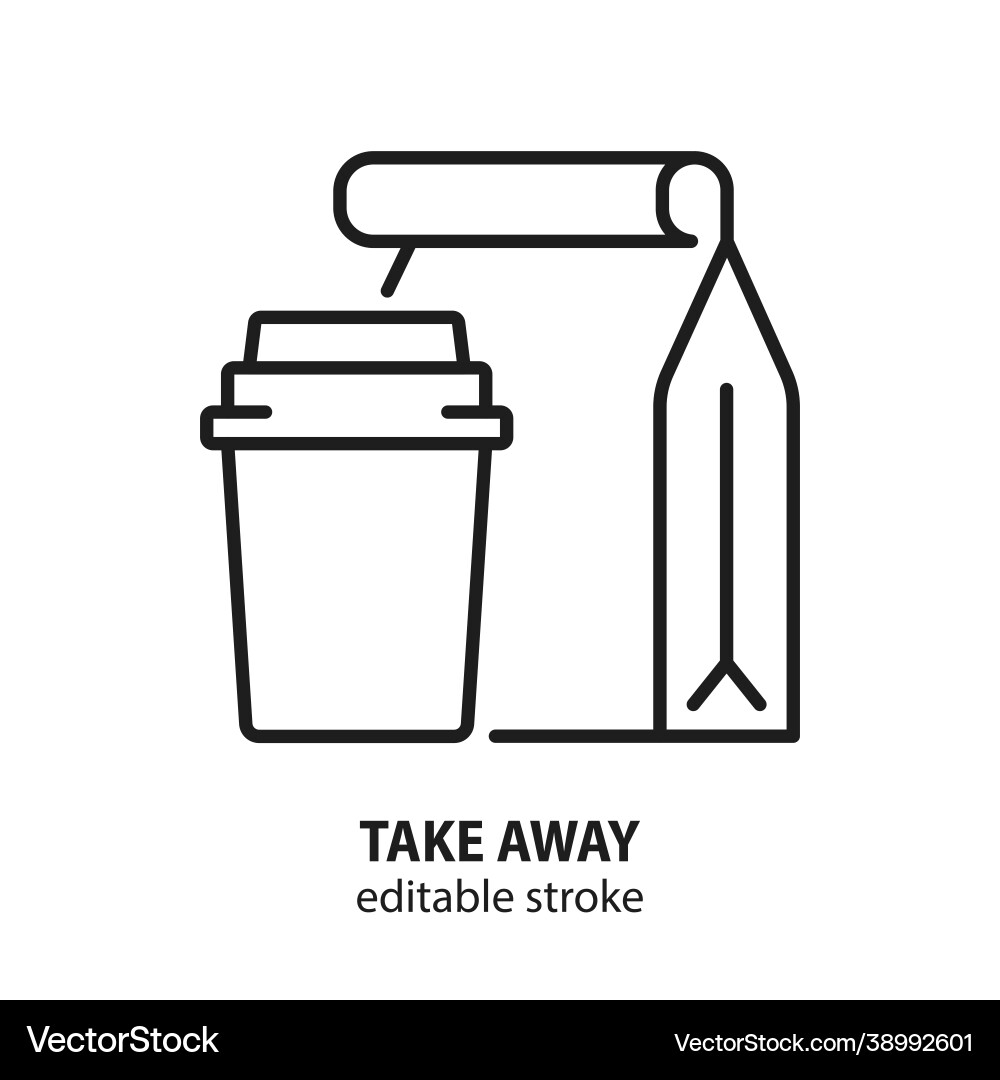 Take away concept package with food Royalty Free Vector