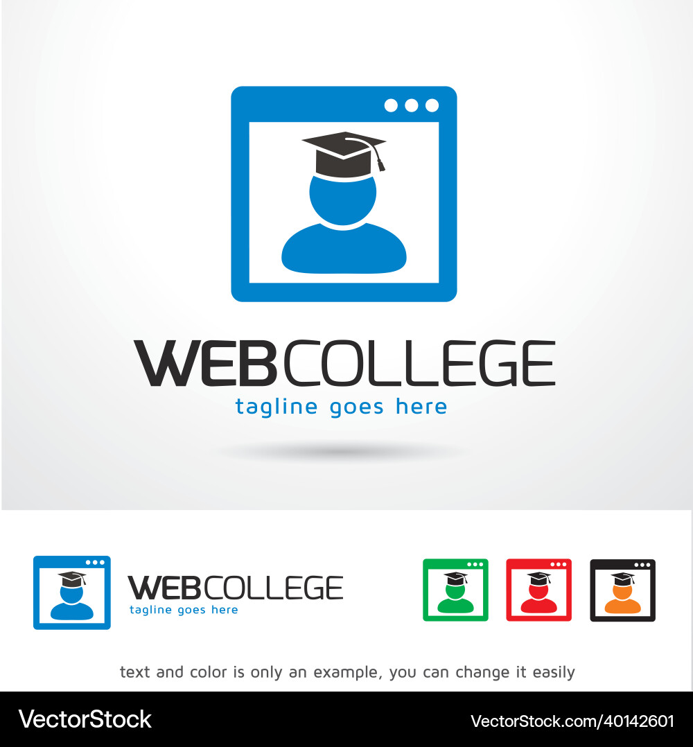 Website college logo template Royalty Free Vector Image