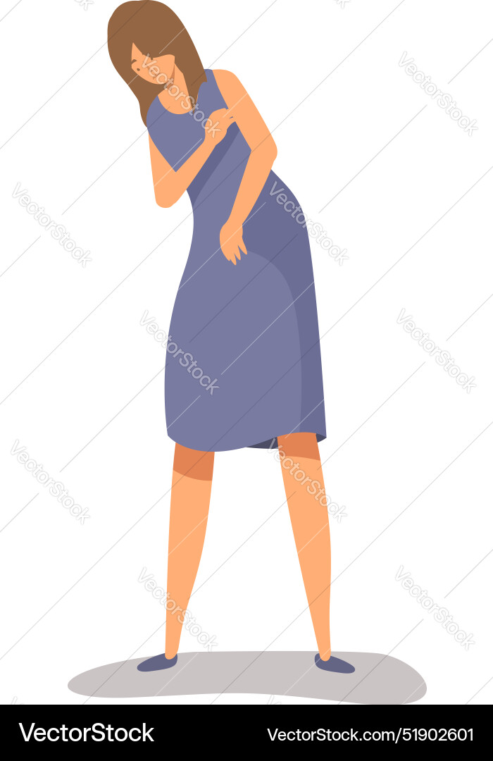Young woman standing and suffering from strong Vector Image