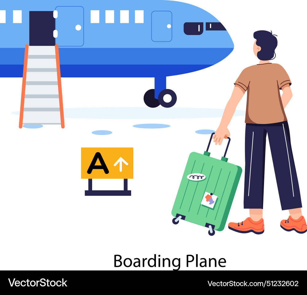 Boarding plane Royalty Free Vector Image - VectorStock