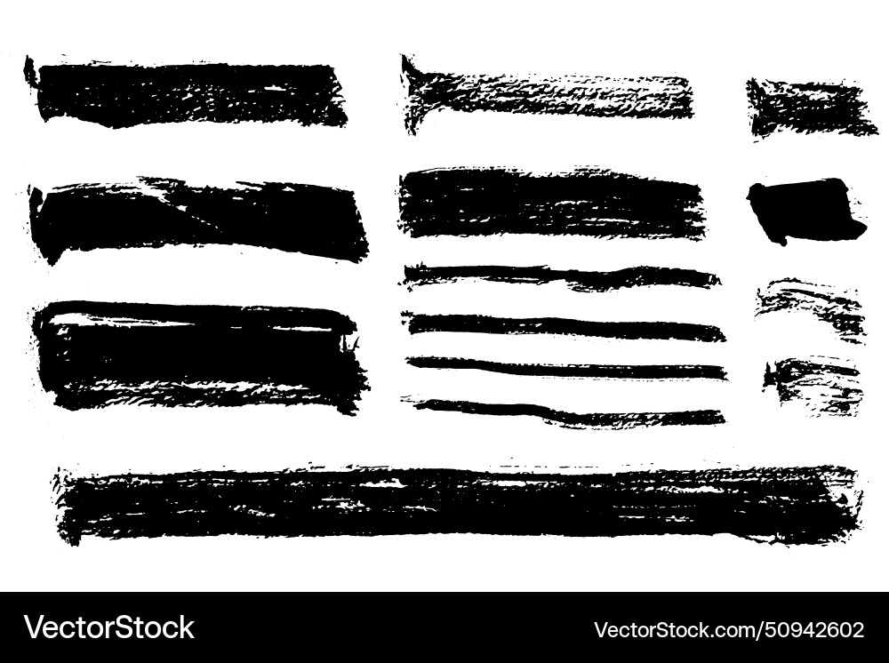 Brush strokes rectangular painted objects Vector Image