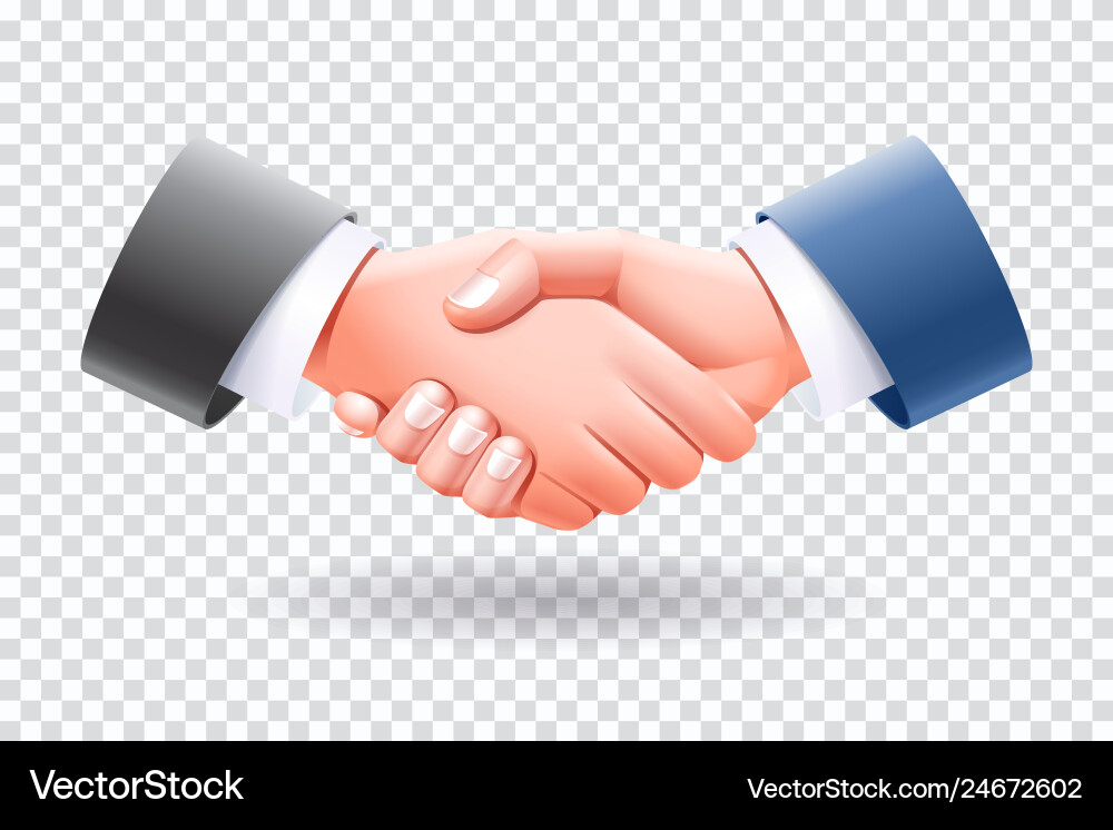 Business people handshake isolate Royalty Free Vector Image