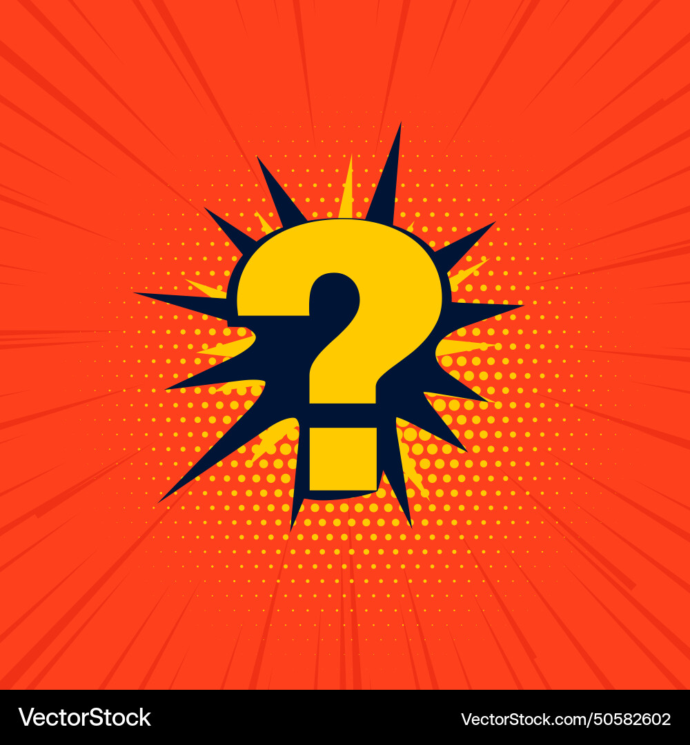 Cartoon style question mark symbol background Vector Image