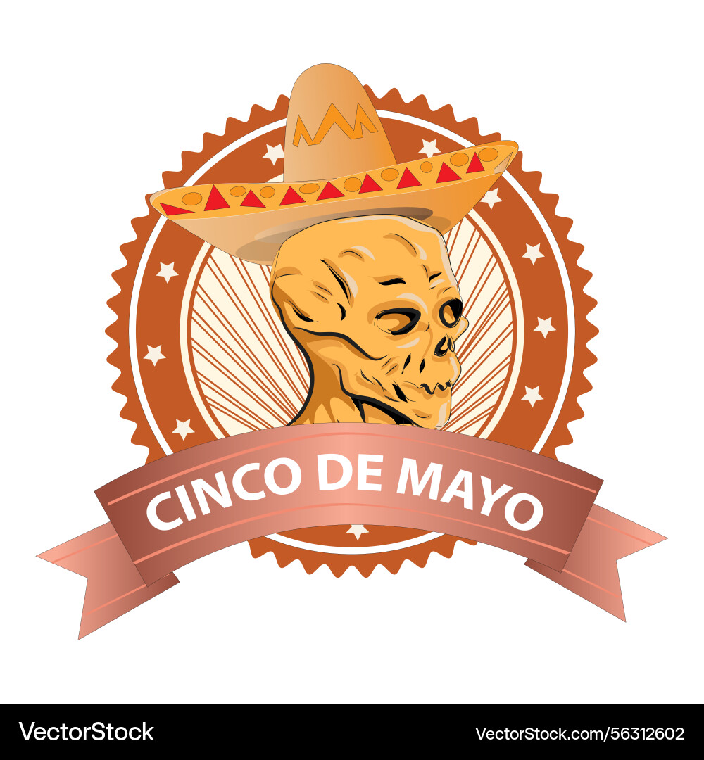 Cinco de mayo sign and badge Royalty Free Vector Image