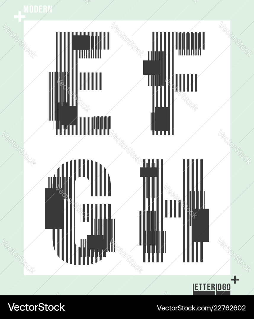 Letter font template modern design Royalty Free Vector Image