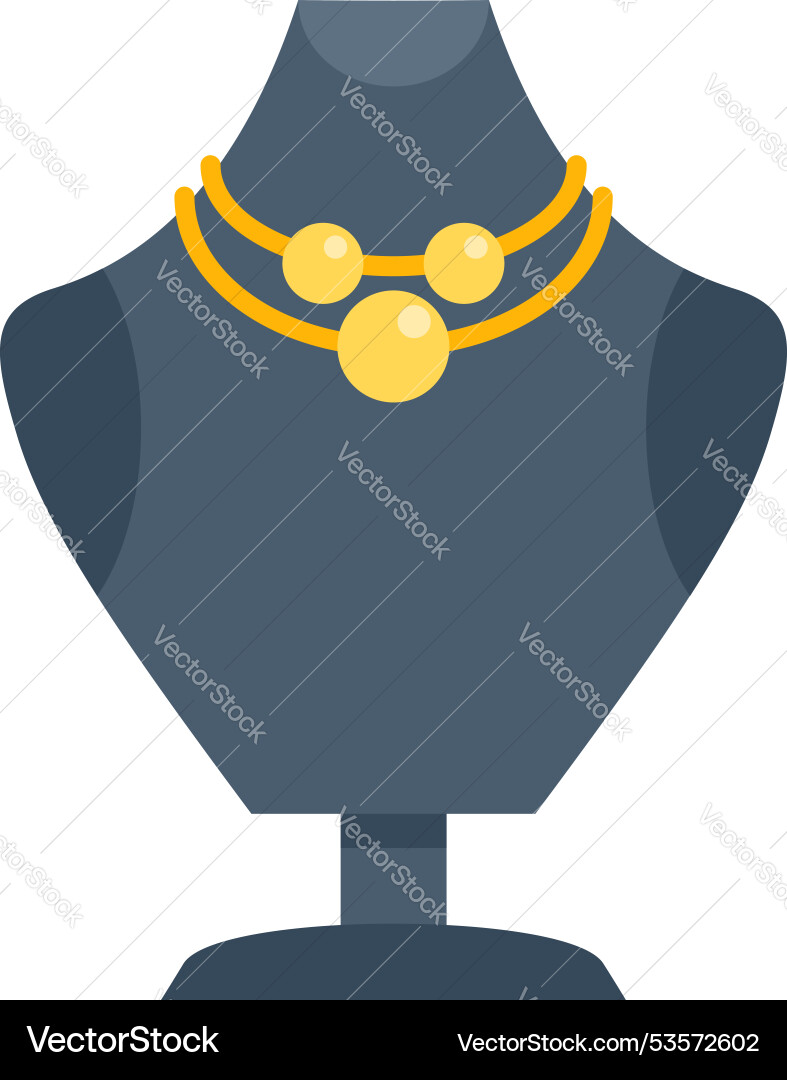 Mannequin bust displaying a gold necklace Vector Image