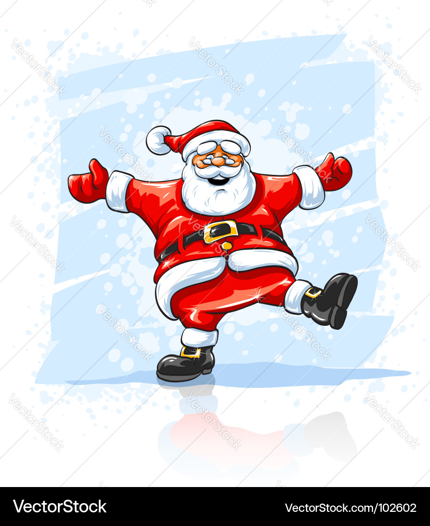 Merry christmas santa claus dancing Royalty Free Vector