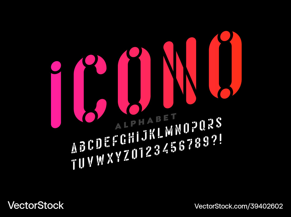Modern outline style font design alphabet Vector Image