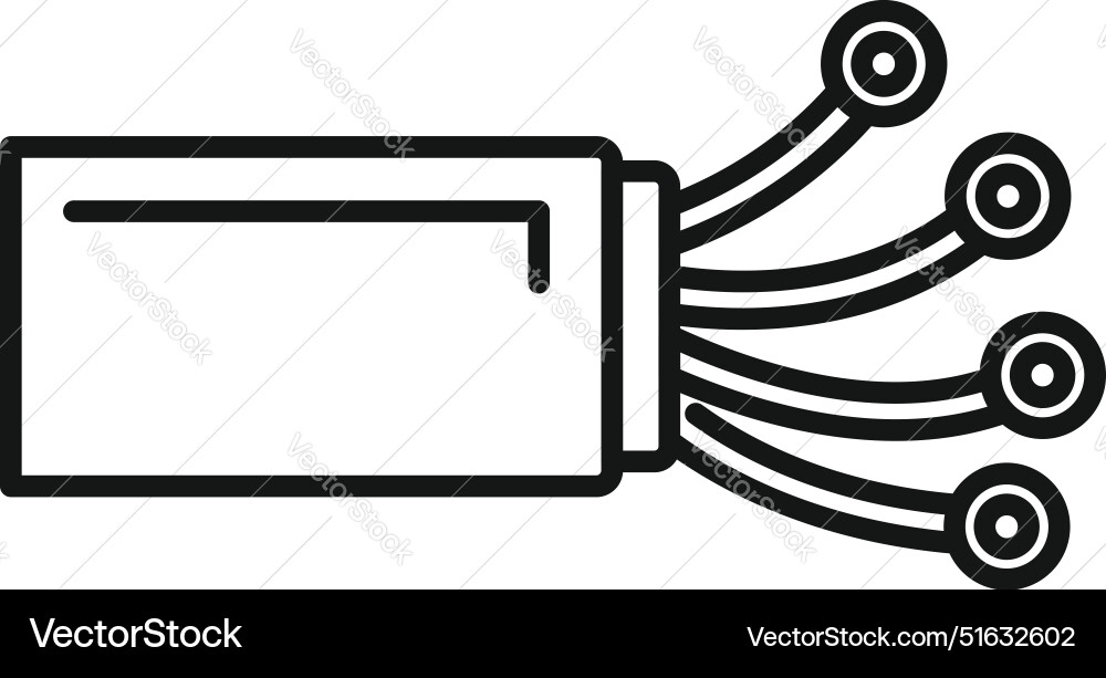 Optical cable connecting to network server icon Vector Image