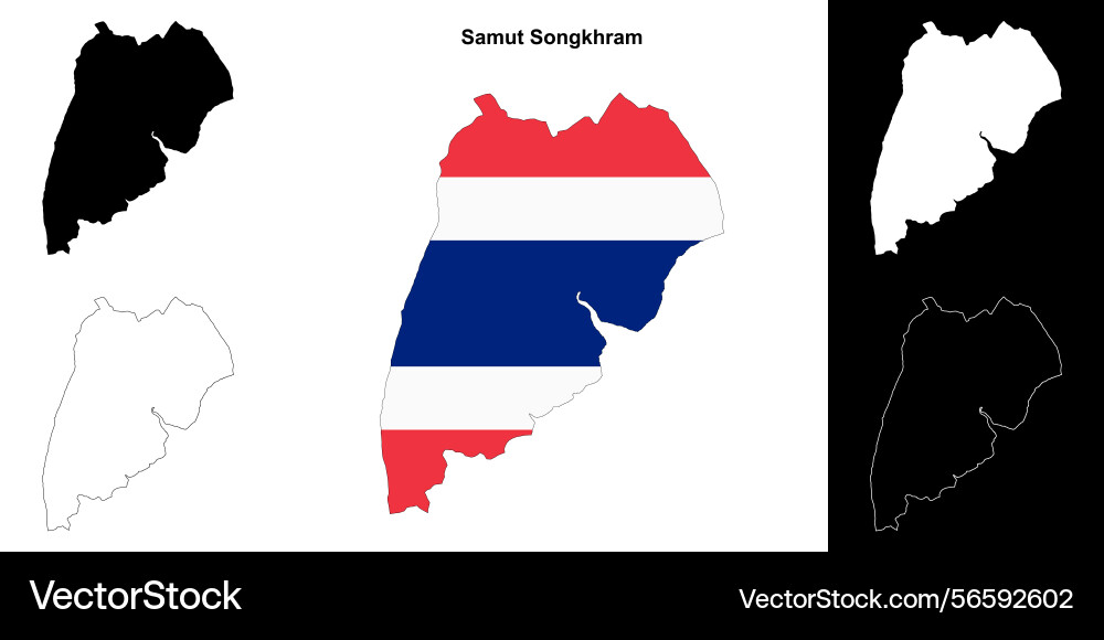 Samut songkhram Umrisskarte Lizenzfreies Vektorbild