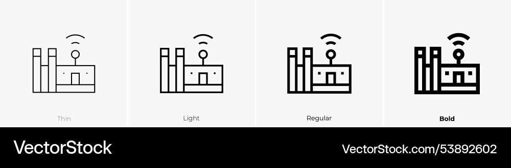 Smart factory icon thin light regular and bold Vector Image