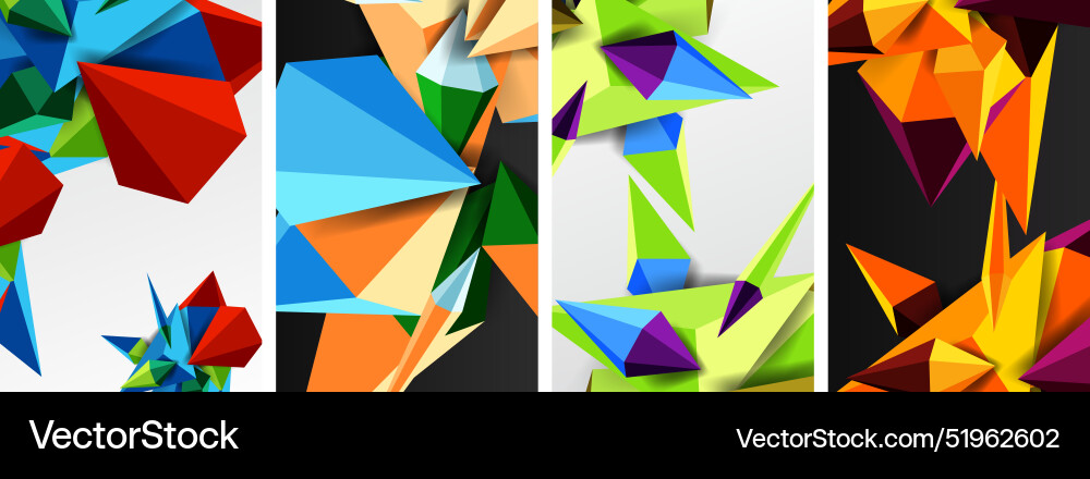 Triangle abstract concepts poster set Royalty Free Vector