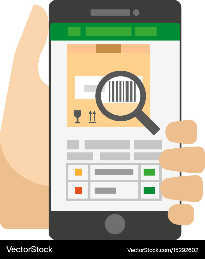 Useful smartphone app for barcode scanning Vector Image