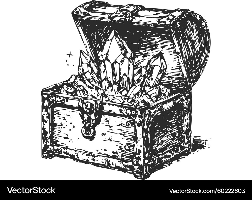 Crystal Treasure Chest Royalty Free Vector Image