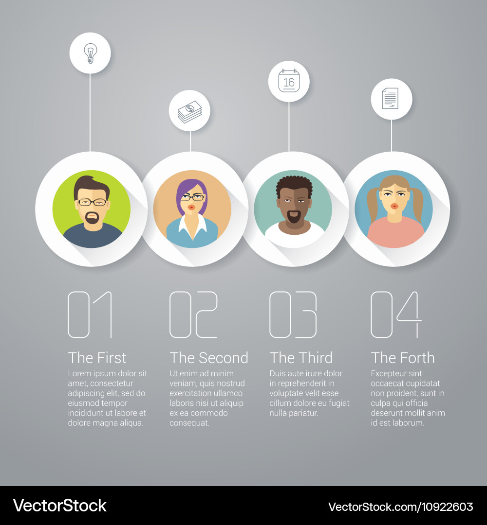 Flat design teamwork template Royalty Free Vector Image