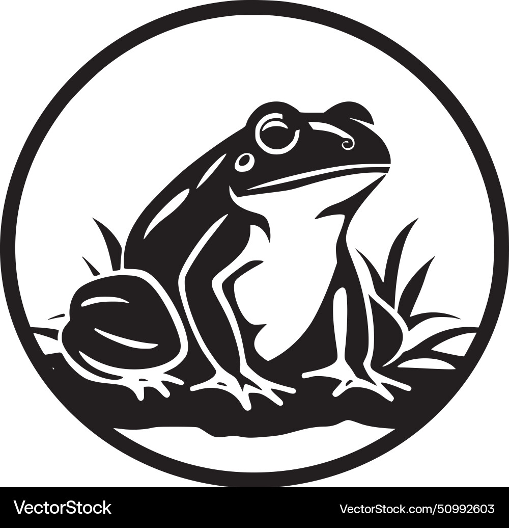 Frog - minimalist and flat logo Royalty Free Vector Image
