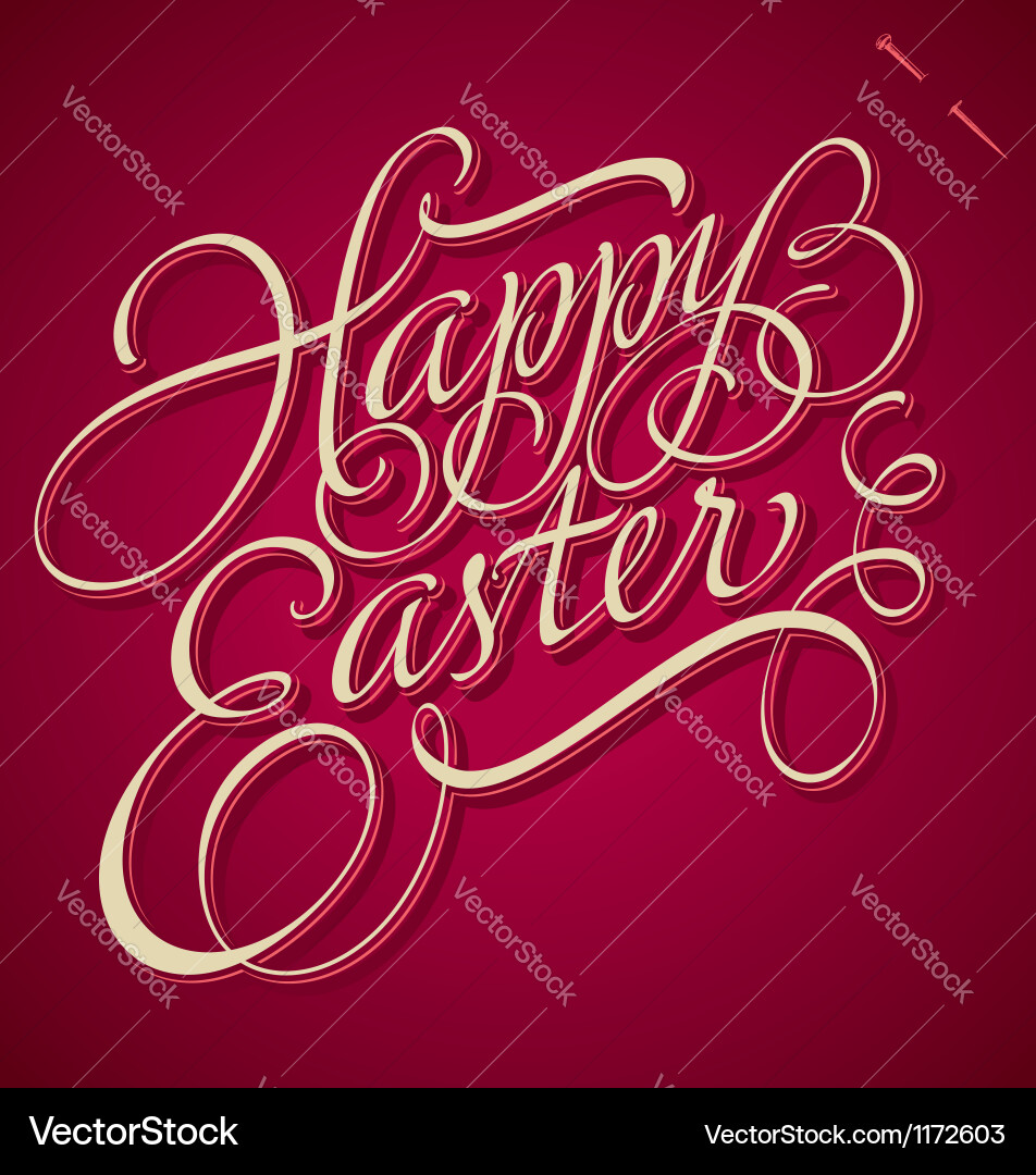Happy easter hand lettering Royalty Free Vector Image