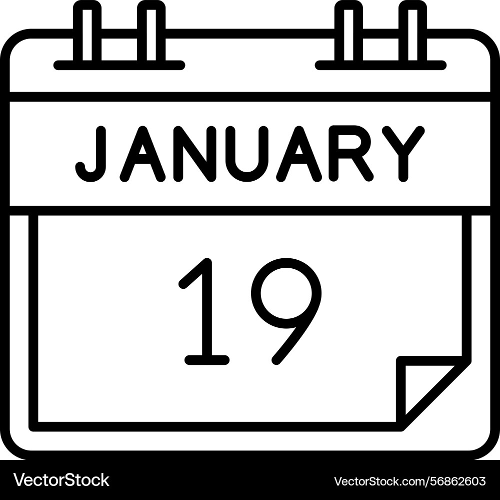 January 19 icon Royalty Free Vector Image - VectorStock