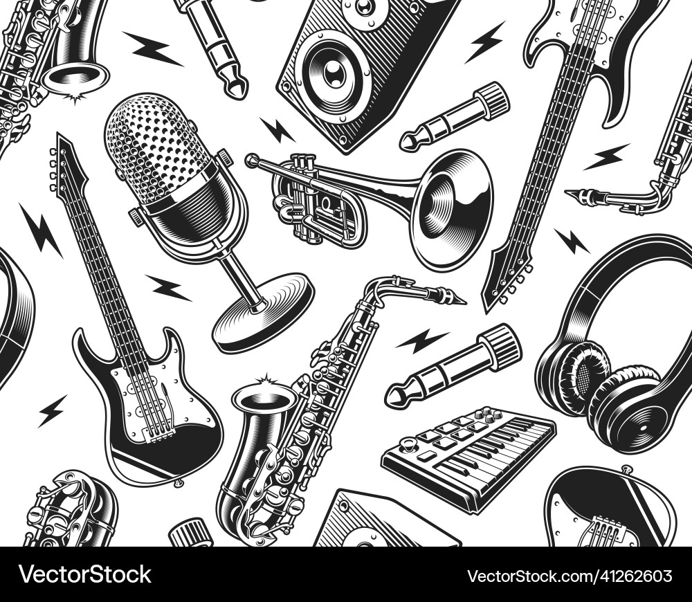 Music seamless background Royalty Free Vector Image