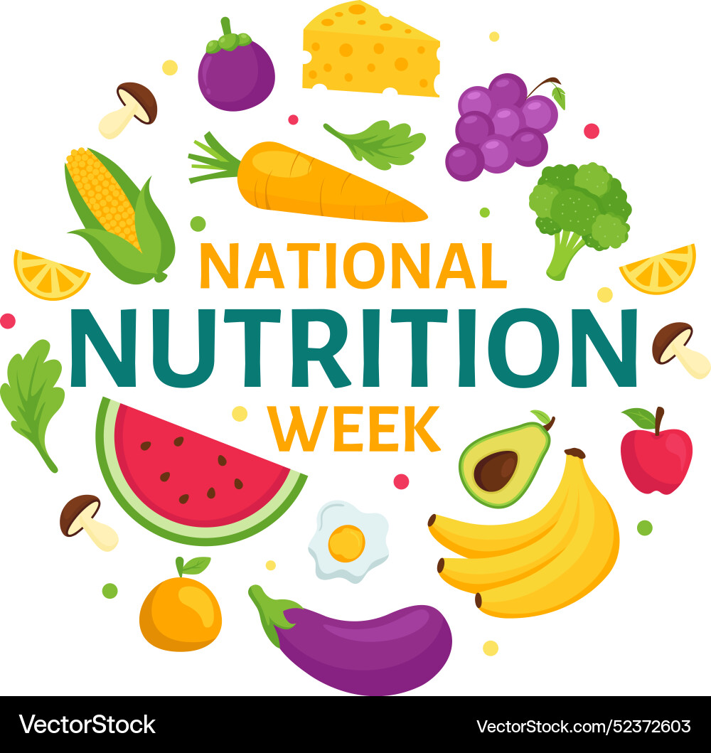 National nutrition week day on september 7 Vector Image