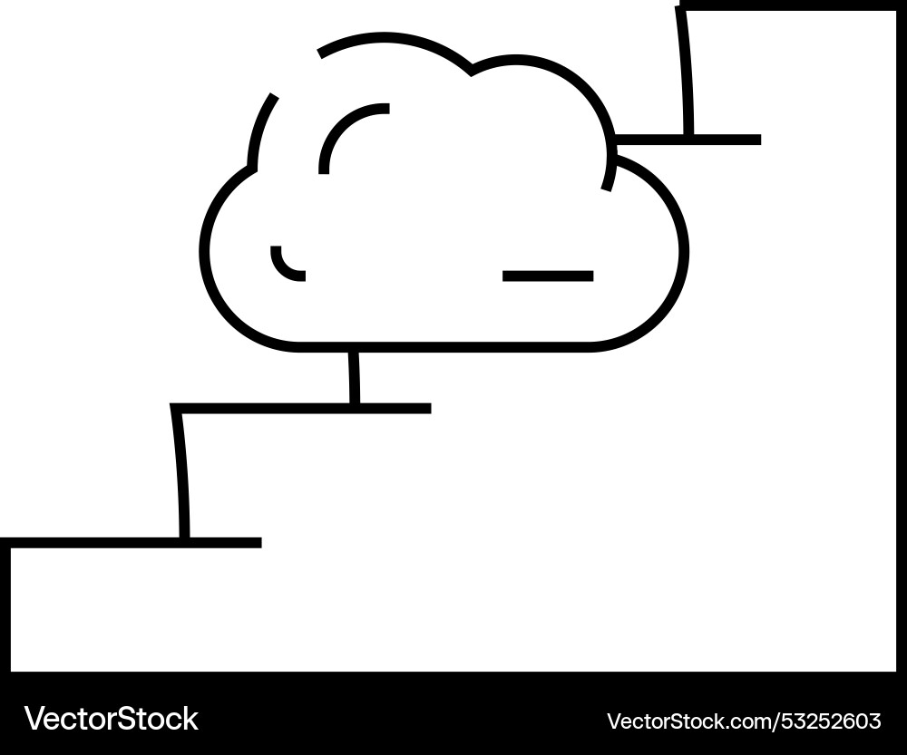 Stairway to heaven line icon Royalty Free Vector Image