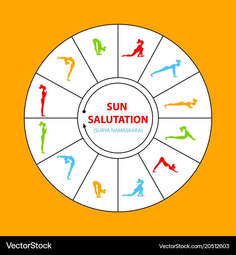 Sun Salutation Yoga Pose Royalty Free Vector Image