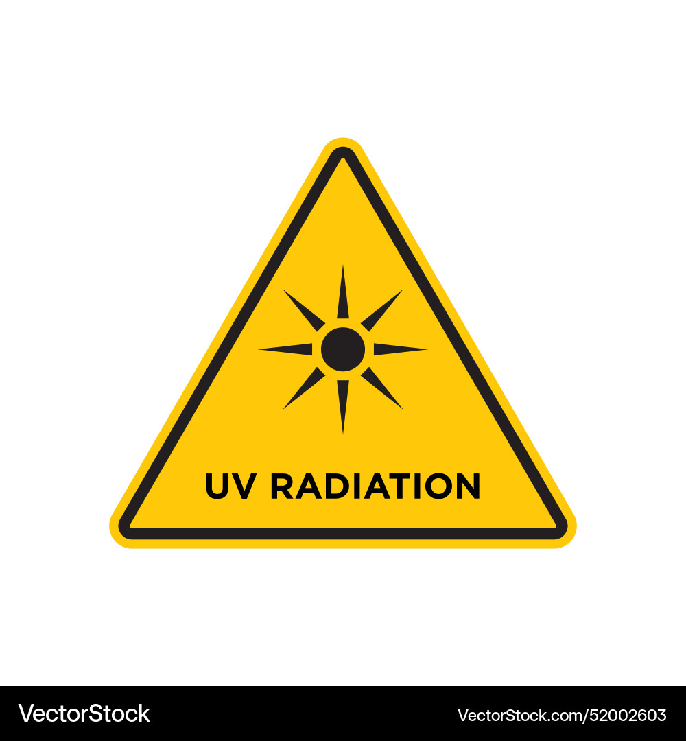 Uv light warning sign prevent eye damage from Vector Image